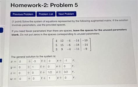 Solved Homework 2 Problem 5 Previous Problem 1 Point