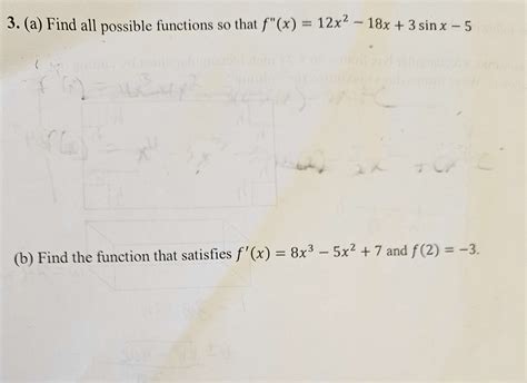 Solved A Find All Possible Functions So That Chegg Com