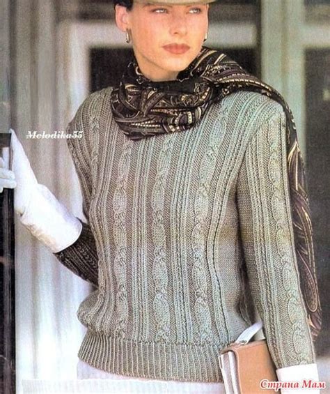 Элегантный пуловер спицами Пуловер Вязаные топы Модные стили