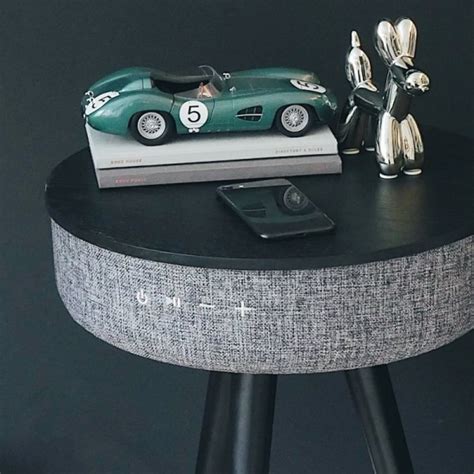 Tabblue Personalised Bluetooth Side Table With Surround Sound Black