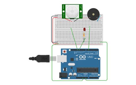 Circuit Design Motion Sensor Tinkercad