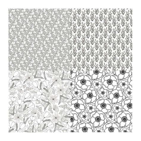 4 Japanese Translucent Papers 90 G 30 X 30 Cm Botany