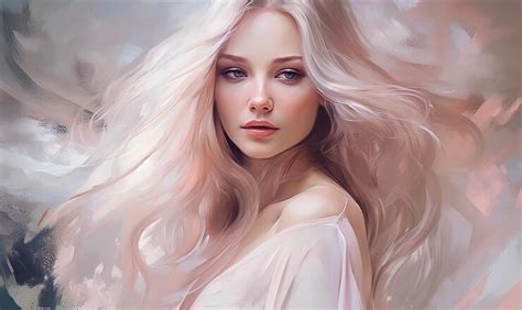 Premium Ai Image A Girl With Blonde Hair And Blue Eyes