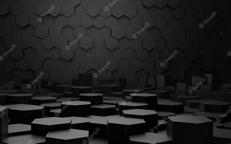 Premium Photo 3d Background Hexagonal Concept Dark Background