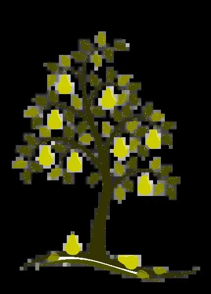 تصویر کارتونی گلابی سبز خوشگل و ناز با فرمت پی ان جی