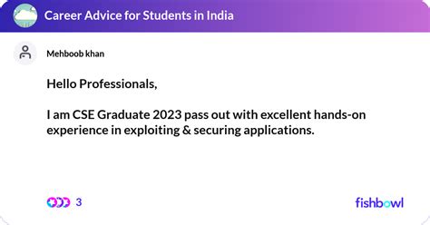 Hello Professionals I Am Cse Graduate 2023 Pass Fishbowl