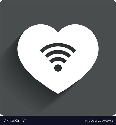 Love Wifi Sign Wi Fi Symbol Wireless Network Vector Image