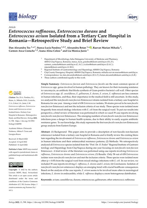 Pdf Enterococcus Raffinosus Enterococcus Durans And Enterococcus Avium Isolated From A
