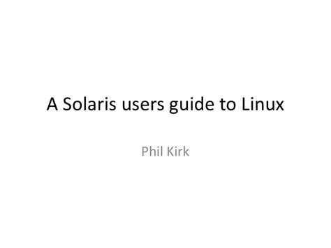 solaris guide to linux pdf linux free software