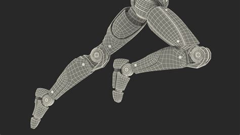 Advanced Male Humanoid Robot Running Pose 3d Model 169 Gltf Obj
