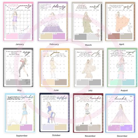 11x165 Vertical Swift Wall Calendar Swifties Era Calendar 2024 Etsy