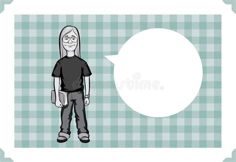 greeting card with with geek programmer stock vector illustration of