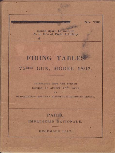 Firing Tables 75mm Gun Model 1897 Pdf Shell Projectile Applied And Interdisciplinary