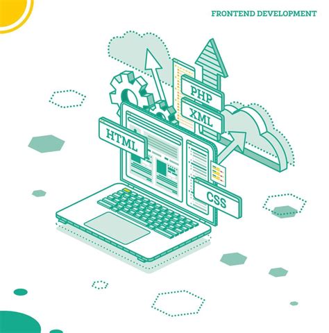 Frontend Development Isometric Concept With Laptop Isolated On White 17650012 Vector Art At