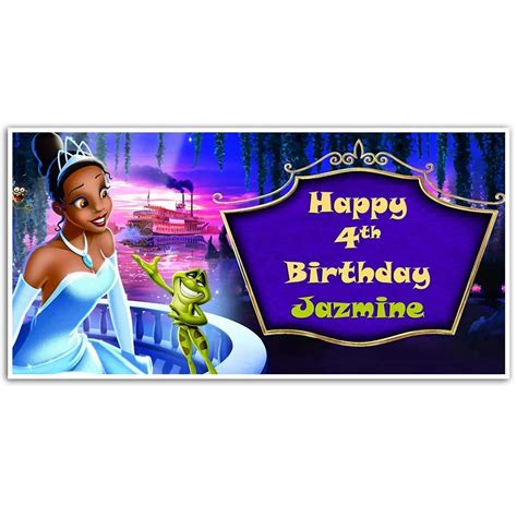 بنر تولد پرنسس و قورباغه تزیین پس زمینه شخصی مهمانی