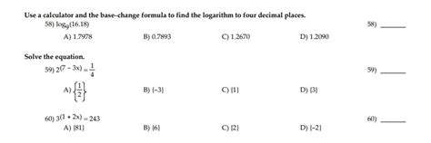 Solved Use A Calculator And The Base Change Formula To Find Chegg