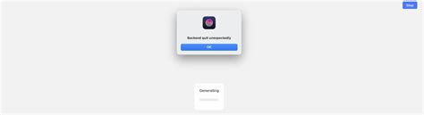 Frequent Backend Quit Unexpectedly Error Issue Divamgupta Diffusionbee Stable Diffusion