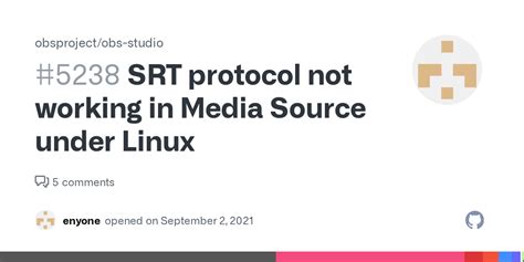 Srt Protocol Not Working In Media Source Under Linux · Issue 5238