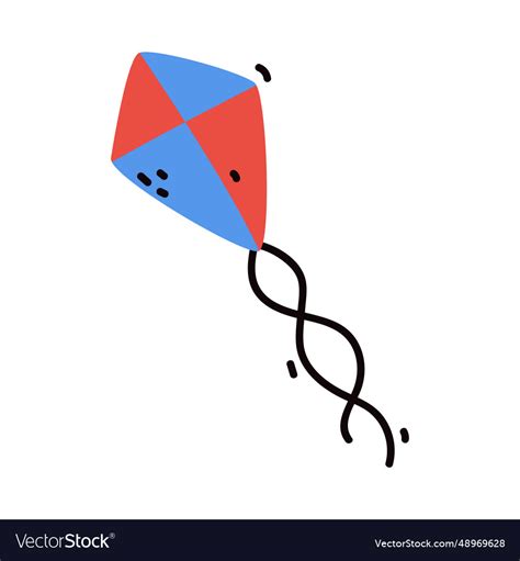 Flying Kite As Tethered Aircraft With Wing Vector Image