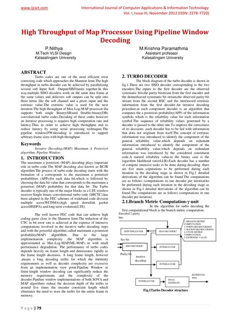 Pdf High Throughput Of Map Processor Using Pipeline Window Decoding