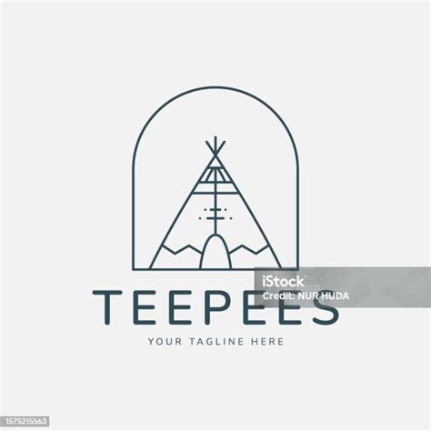 엠블럼 로고 라인 아트 벡터 일러스트레이션 템플릿 디자인이 있는 천막 단일 이미지에 대한 스톡 벡터 아트 및 기타 이미지 단일 이미지 아즈텍 패턴 0명 Istock
