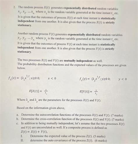 solved 2 the random process x t generates exponentially