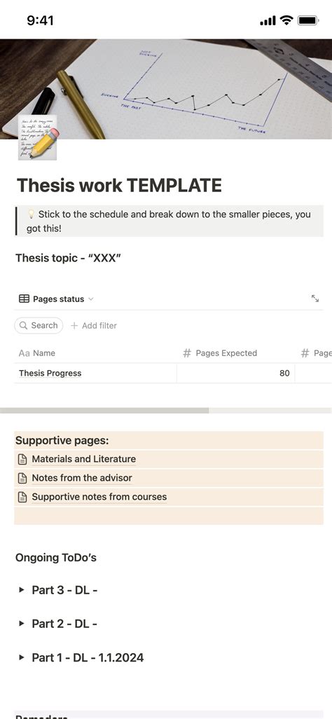Notion Template Gallery Thesis Work Template