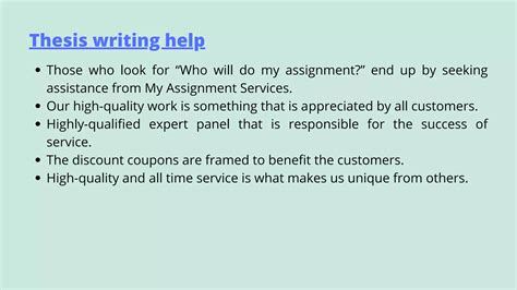 Thesis Writing Help Ppt