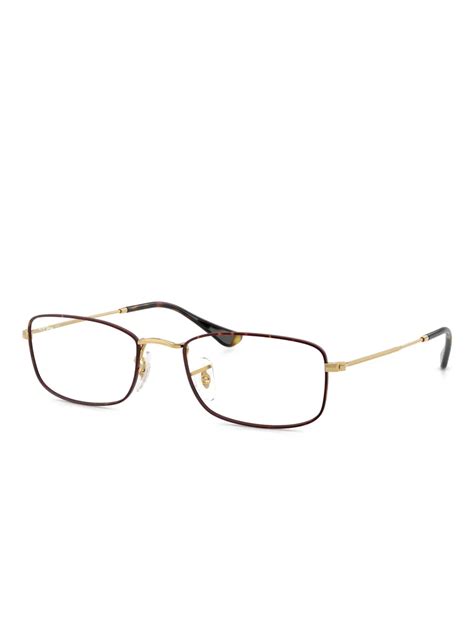 Ray Ban Rectangle Frame Glasses Black Farfetch