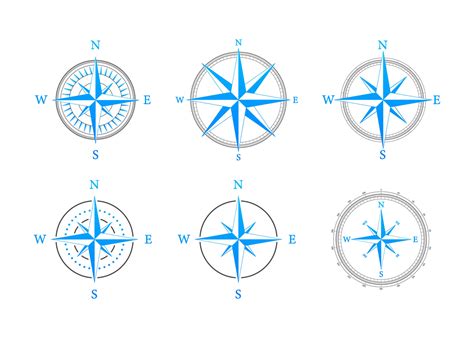 Compass On White Background Flat Vector Navigation Symbol Vector