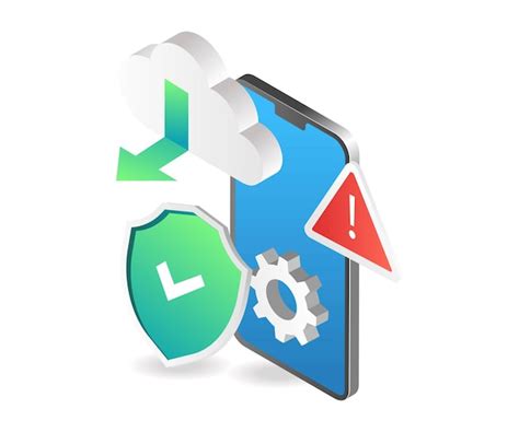 Premium Vector Application Security Warning On Cloud Server