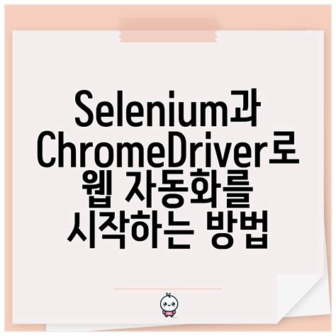 Selenium과 Chromedriver로 웹 자동화를 시작하는 방법