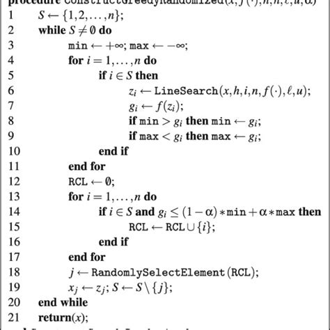Pseudo Code For C Grasp Local Improvement Phase Download Scientific