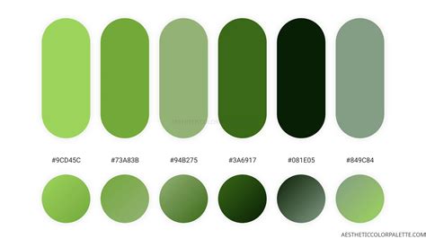 Grass Colors With Codes Aesthetic Color Palette
