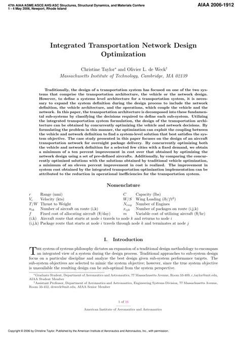 Pdf Integrated Transportation Network Design Optimization
