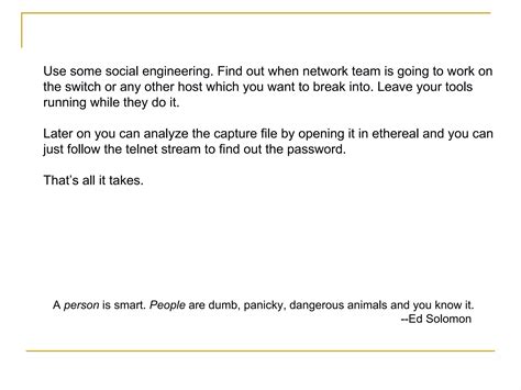 Sniffing In A Switched Network Ppt