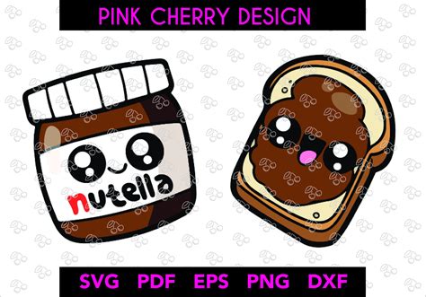 Cute Nutella Jar And Bread File Eps Png Svg Pdf Dxf Digital