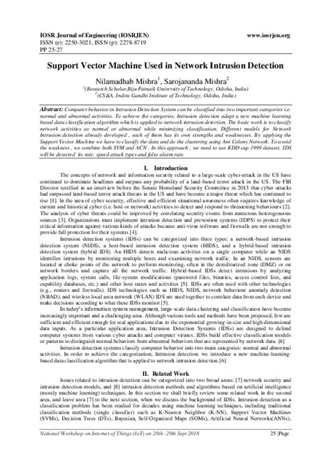 (PDF) Support Vector Machine Used in Network Intrusion Detection