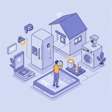 Illustration Of A Smart Home Ecosystem With Interconnected Devices Features A Stock