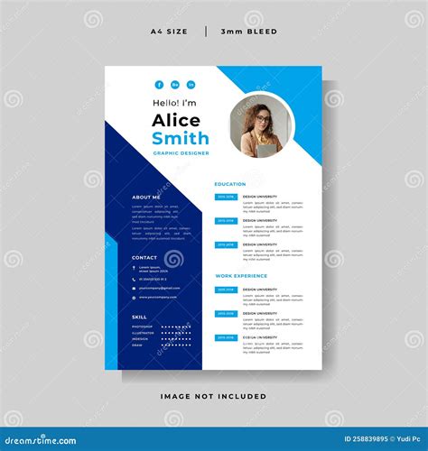 Modern Curriculum Vitae Design Template Vector Stock Vector