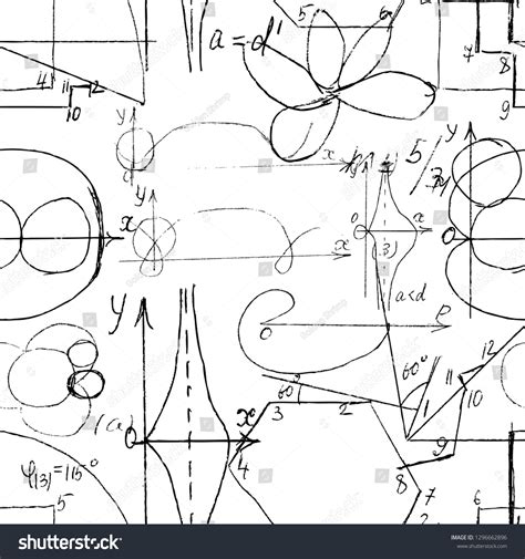 Mathematical Seamless Texture Handwritten Math Algebra Stock Vektor Royaltyfri 1296662896