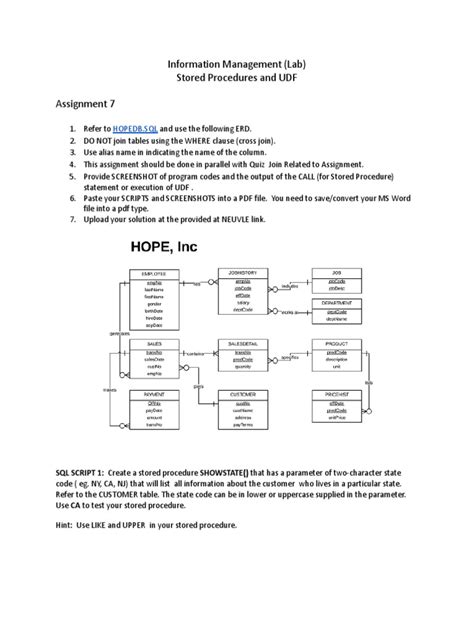 Information Management Lab Stored Procedures And Udf Assignment 7 Pdf