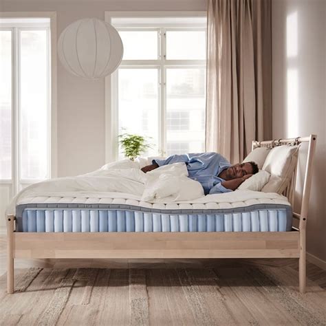 ValevÅg Pocket Sprung Mattress Extra Firm Light Blue 180x200 Cm Ikea