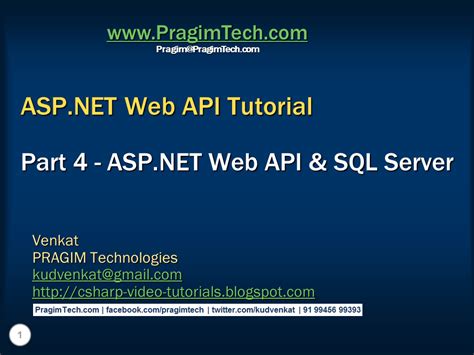 Sql Server Net And C Video Tutorial ASP NET Web API And SQL Server