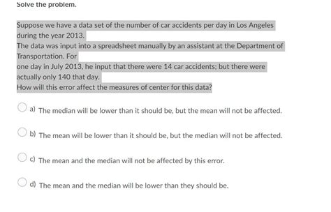 Solved Solve The Problem Suppose We Have A Data Set Of The Chegg Com
