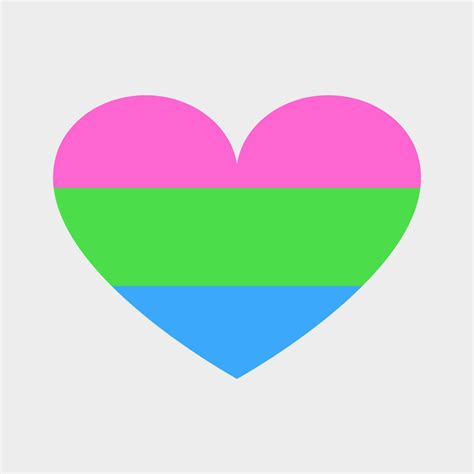 vector heart in the colors of the flag of polysexuality non binary
