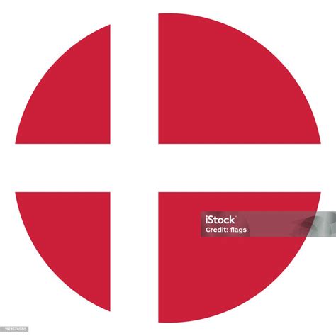 덴마크 국기입니다 플래그 아이콘입니다 표준 색상 둥근 깃발 컴퓨터 일러스트레이션 디지털 일러스트레이션 벡터 일러스트 레이 션입니다 개념에 대한 스톡 벡터 아트 및 기타