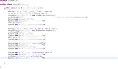 solved set manipulation using singly linked lists the