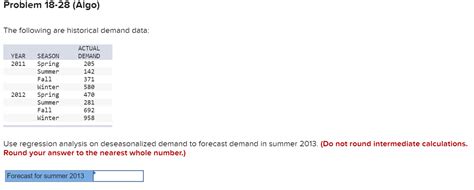 Solved Problem 18 28 Algo The Following Are Historical Chegg Com