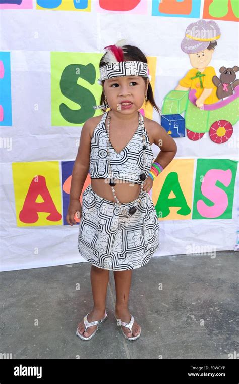 Amazon Girl Independence Day Festival In Puerto Pizarro Department